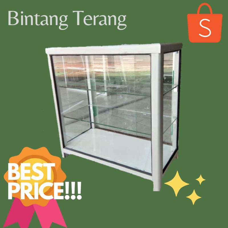 Jual Etalase kaca mini/serbaguna/rokok/warung P50×L25xT50 | Shopee ...