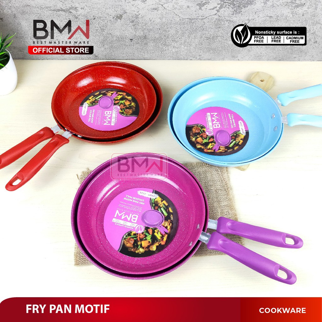 Jual BMW Kitchen Ware - Teflon Fry Pan Colour Kuali Wajan Penggorengan ...