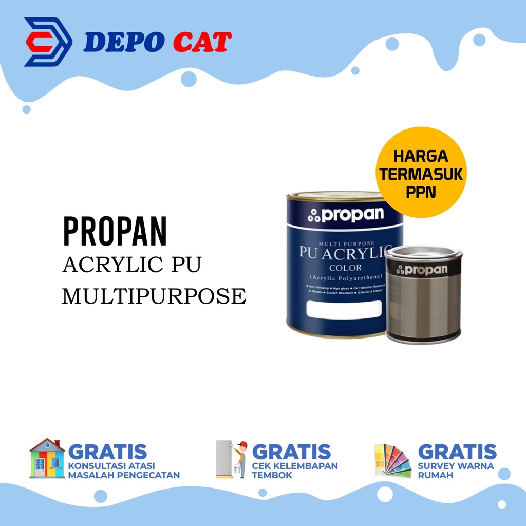 Jual Propan Acrylic PU Multipurpouse Clear 1L Set GLOSS / DOFF | Shopee ...