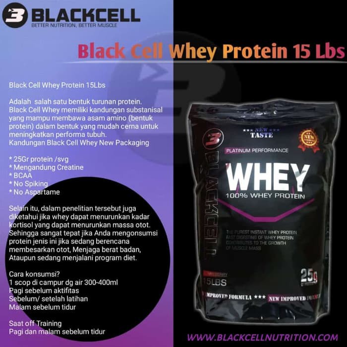 Jual New Packaging Black Cell Whey 15 Lbs Protein | Shopee Indonesia