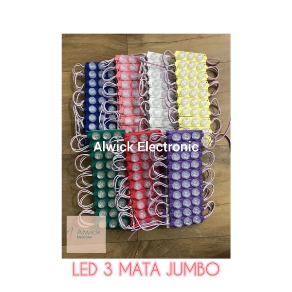 Jual LAMPU LED MODUL 3 MATA JUMBO 12V / LED MODULE 3 WATT 12V BESAR ...