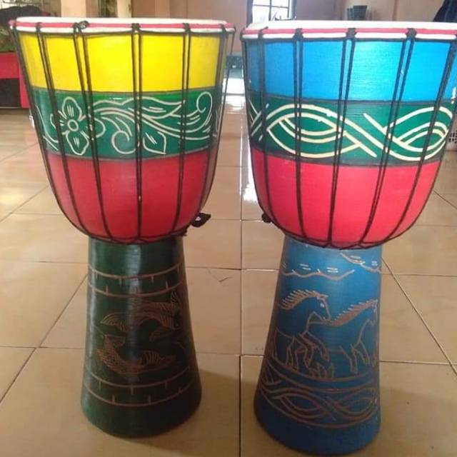 Jual Gendang Jimbe 50cm motif ikan koy Ukiran cutting | Shopee Indonesia