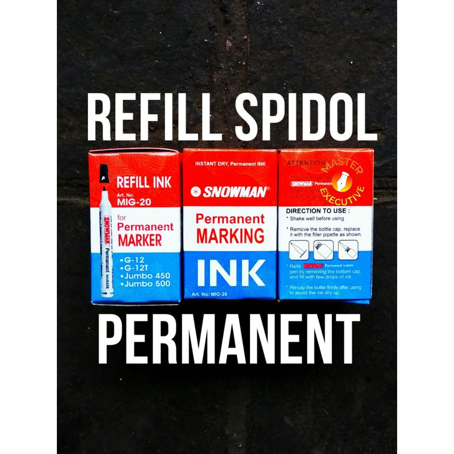 Jual [Buah] Snowman Refill Spidol Permanent Marker Ink MIG-20 - Tidak ...