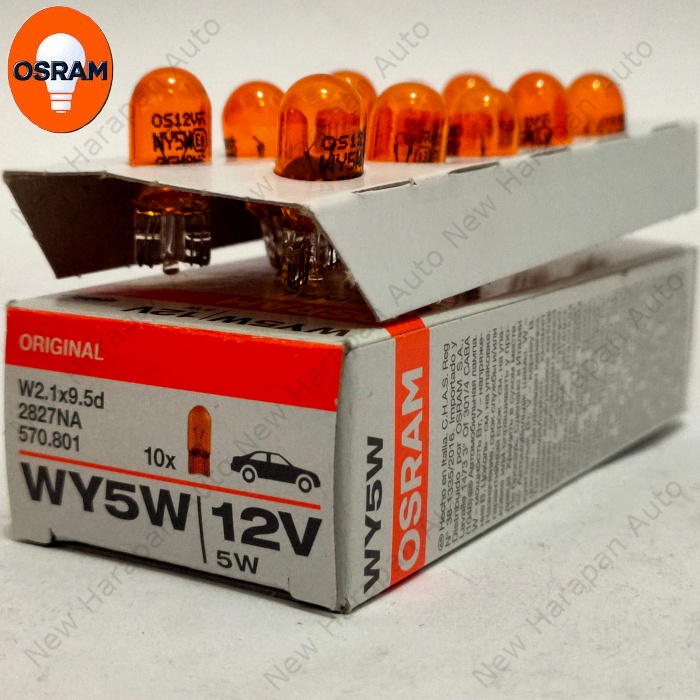Jual Bohlam OSRAM 2827NA T10 12V-5W WY5W T10 Bolam Lampu Tusuk Sein Sen ...