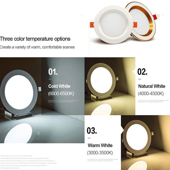 Jual Produk Unggulan Lampu Downlight Led 5W 3 Warna 220Volt / Downlight ...