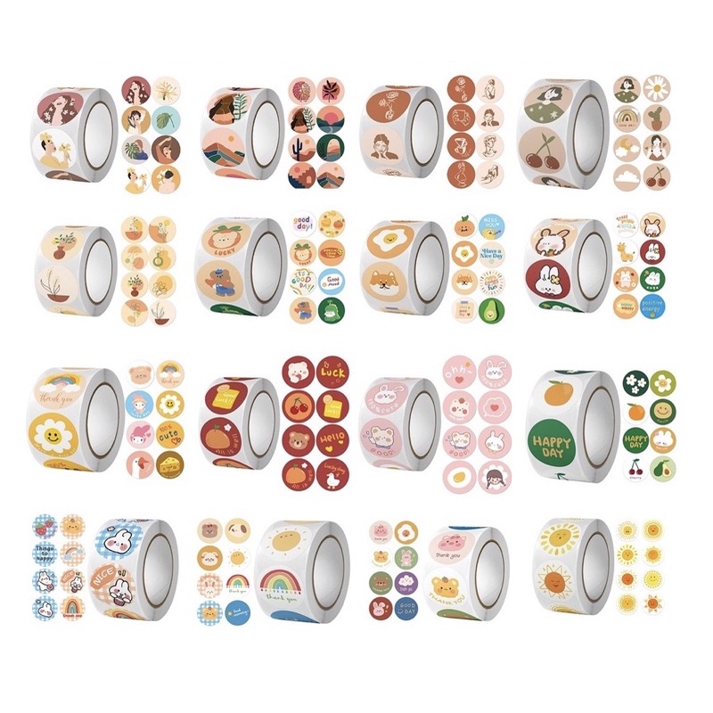 Jual sticker thank you bulat 50 pc / stiker lucu / stiker bulat ...