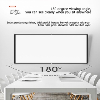 Jual QIAOLET Layar Proyektor Dinding Wallscreen 100 inch Lipat HD 16: 9 ...