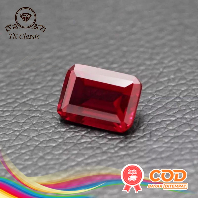 Jual Natural Batu Permata Emerald Shape Ruby Red Corundum Syntetic Lab ...
