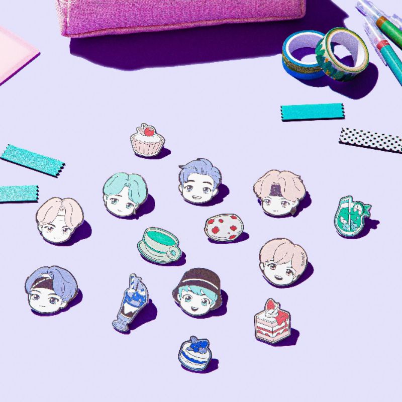 Jual [READY STOCK] BTS TinyTAN OFFICIAL ENAMEL BADGE SET (Sealed) | Shopee Indonesia