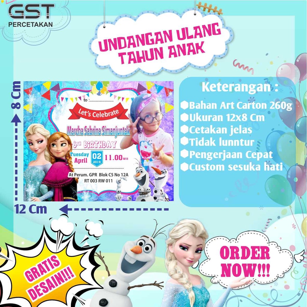 Jual undangan ulang tahun anak / undangan ultah anak (FREE PLASTIK ...