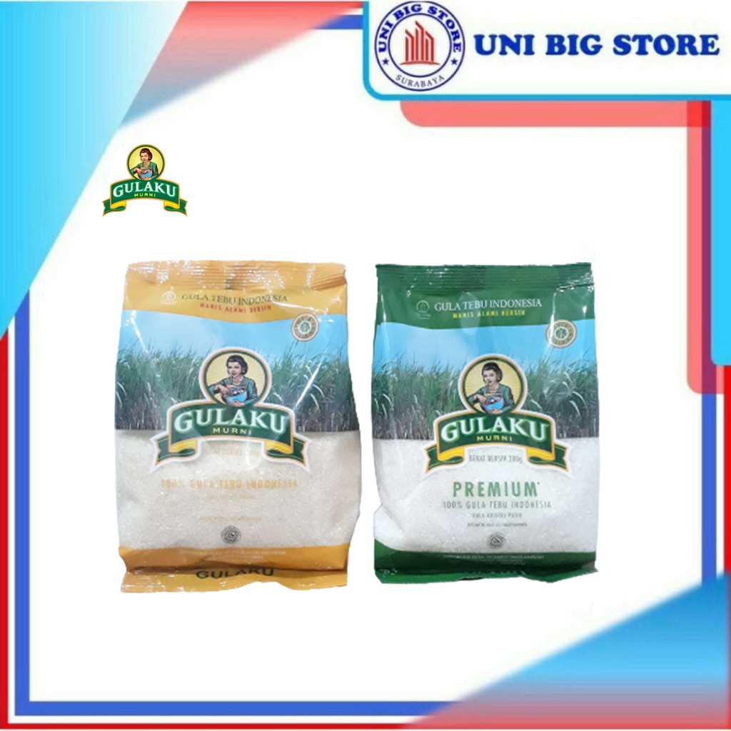 Jual Gulaku Gula Premium Putih Hijau - Tebu Kuning 200 gr | Shopee ...