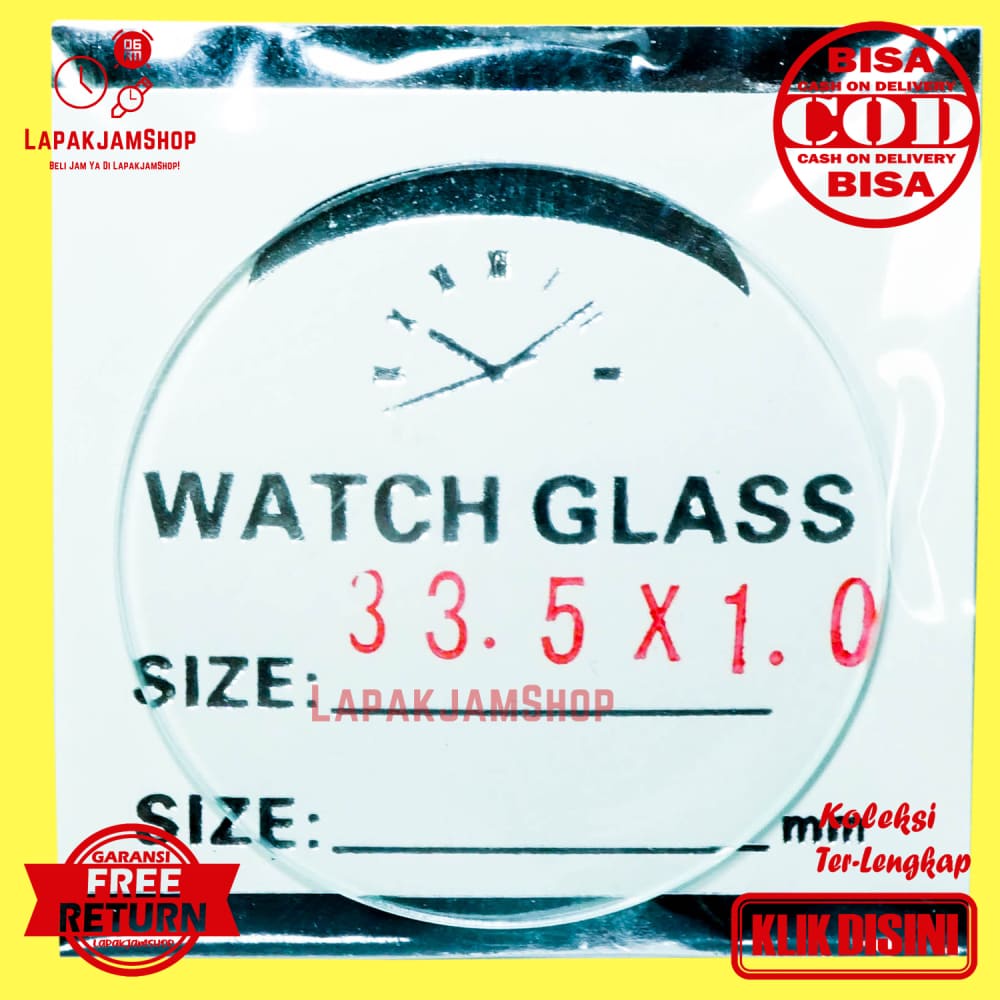 Jual Kaca Jam Kaca Bahan Aksesoris Jam Bagus PNC-335 Bulat Cembung 3,35 ...