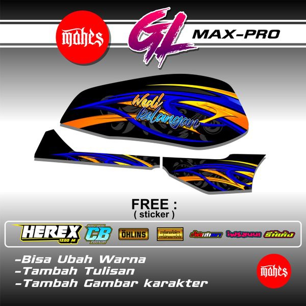 Jual STICKER STRIPING CUSTOM HONDA GL PRO MAX STREET RACING GRAFIS ...