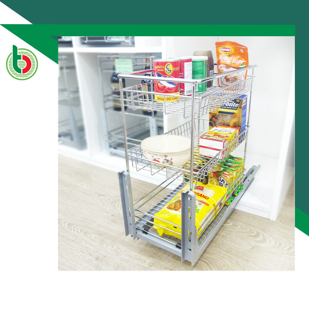 Jual rak tarik lemari stainless anti karat rak lemari dapur VITCO ...