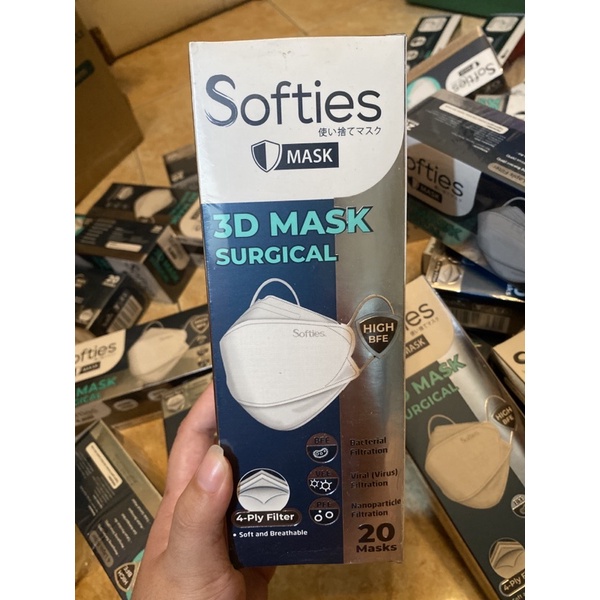 Jual Softies 3D MASK SURGICAL 4ply isi 20/Masker Medis KF94 softies 4 ...