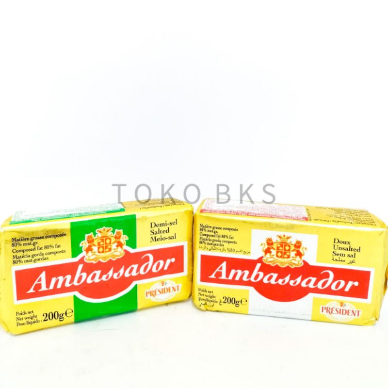 Jual PRESIDENT AMBASSADOR BUTTER 200G | Shopee Indonesia