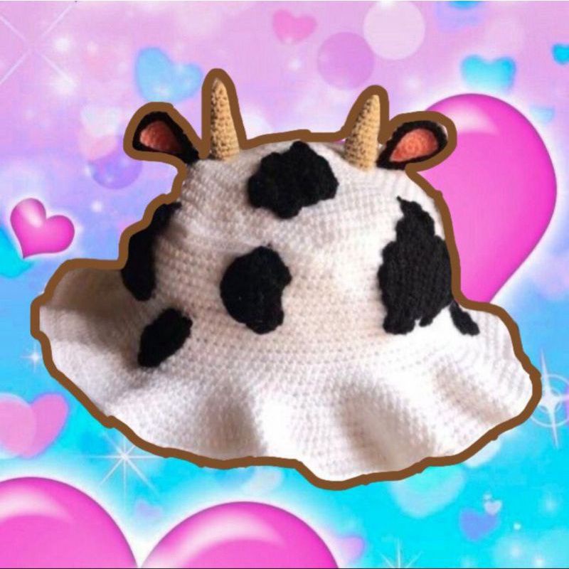 Jual TOPI RAJUT CUSTOM MOTIF SAPI BUCKET HAT TOPI BUCKET TOPI RAJUT ...