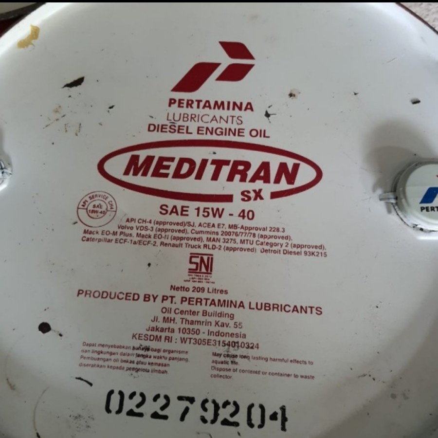 Jual OLI MESIN MEDITRAN SX SAE 40 / 15W-40 / OLI DRUM PERTAMINA | Shopee Indonesia