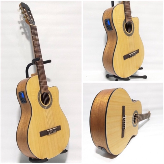 Jual Gitar akustik klasik nylon elektrik COWBOY CGC 100 NA NS ORIGINAL Tuner | Shopee Indonesia