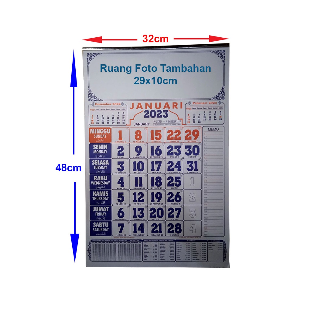 Jual Kalender Dinding Tahun 2023 12 Lembar Kalender Gantung Tahun 2023 ...