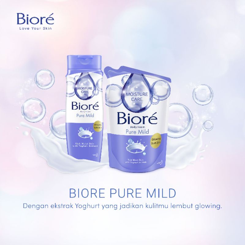 Jual Biore Body Foam Pure Mild Bottle 100mL | Shopee Indonesia
