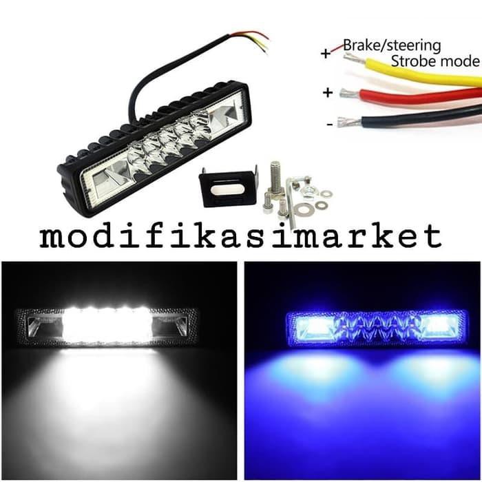 Jual LAMPU TEMBAK LED BAR 48W SOROT CWL 10 TITIK STROBO POLISI 12-24V ...