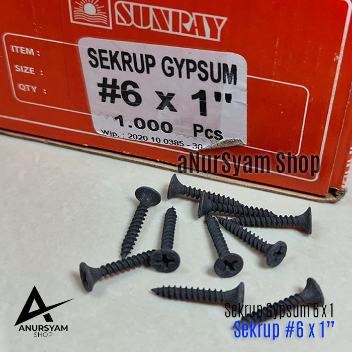 Jual Sekrup Gypsum 6 x 1" Isi 100 Pcs / Skrup Gypsum / Drywall Screw | Shopee Indonesia