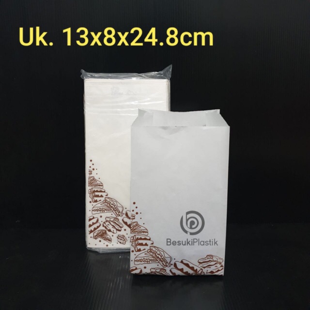 Jual PaperBag Putih MOTIF PRINT / Kertas Makanan / Kantong Makanan ...