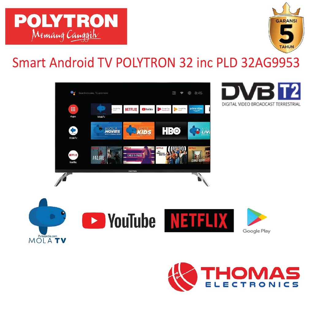 Jual POLYTRON PLD 32 AG 9953 LED 32 INCH ANDROID SMART TV PLD32AG9953 Garansi resmi | Shopee ...