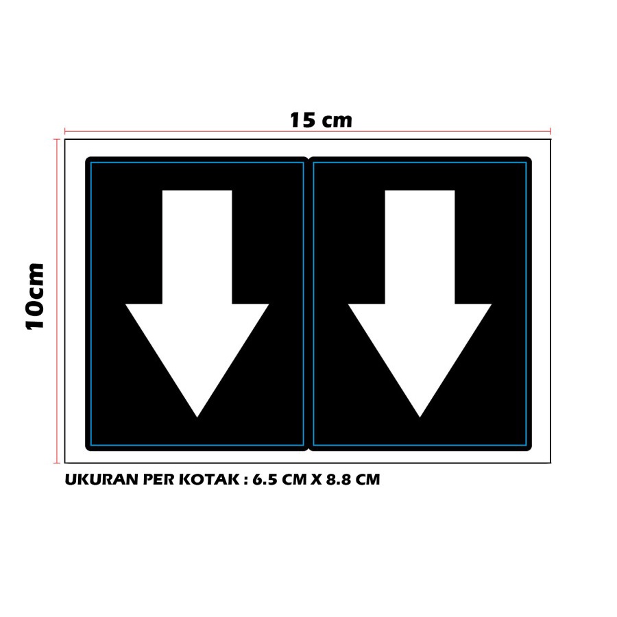 Jual STIKER PETUNJUK ARAH SINGLE PANAH PUTIH DASAR HITAM 10X15CM ...