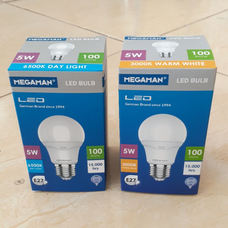 Jual MEGAMAN Lampu LED 5 Watt 5w Garansi 2 Tahun SNI - Putih 6500K / Kuning 3000K | Shopee Indonesia