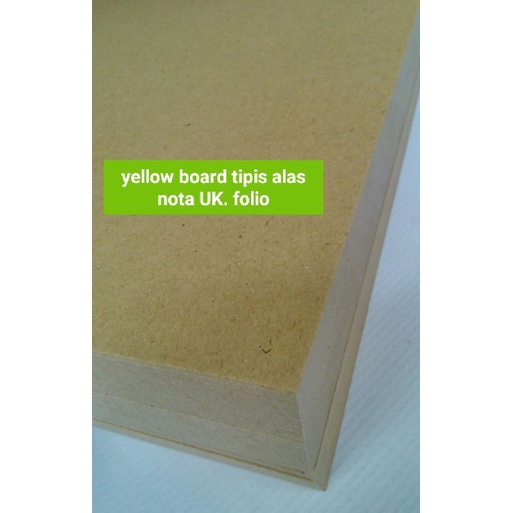 Jual Yellow board tipis alas nota ukuran Folio, harga untuk / lembar ...