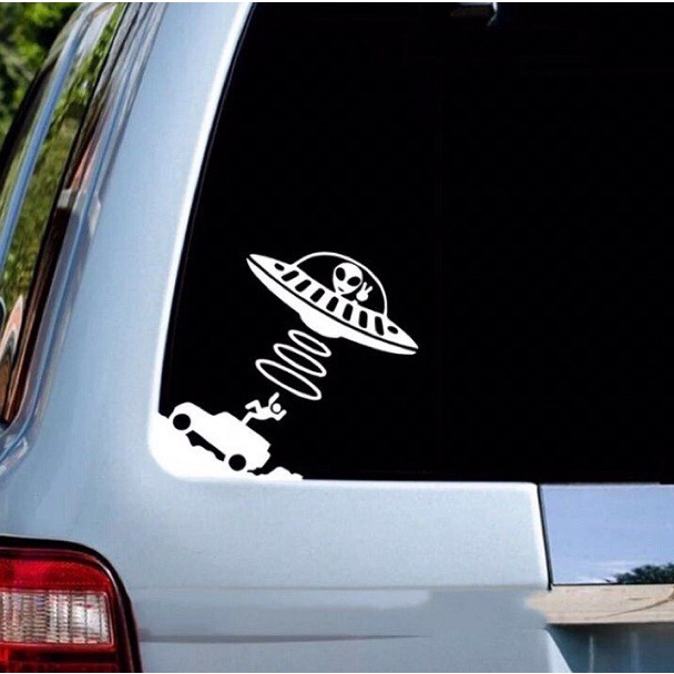 Jual Cutting Sticker Alien Attack Stiker Upo Kaca Mobil Piring Terbang ...