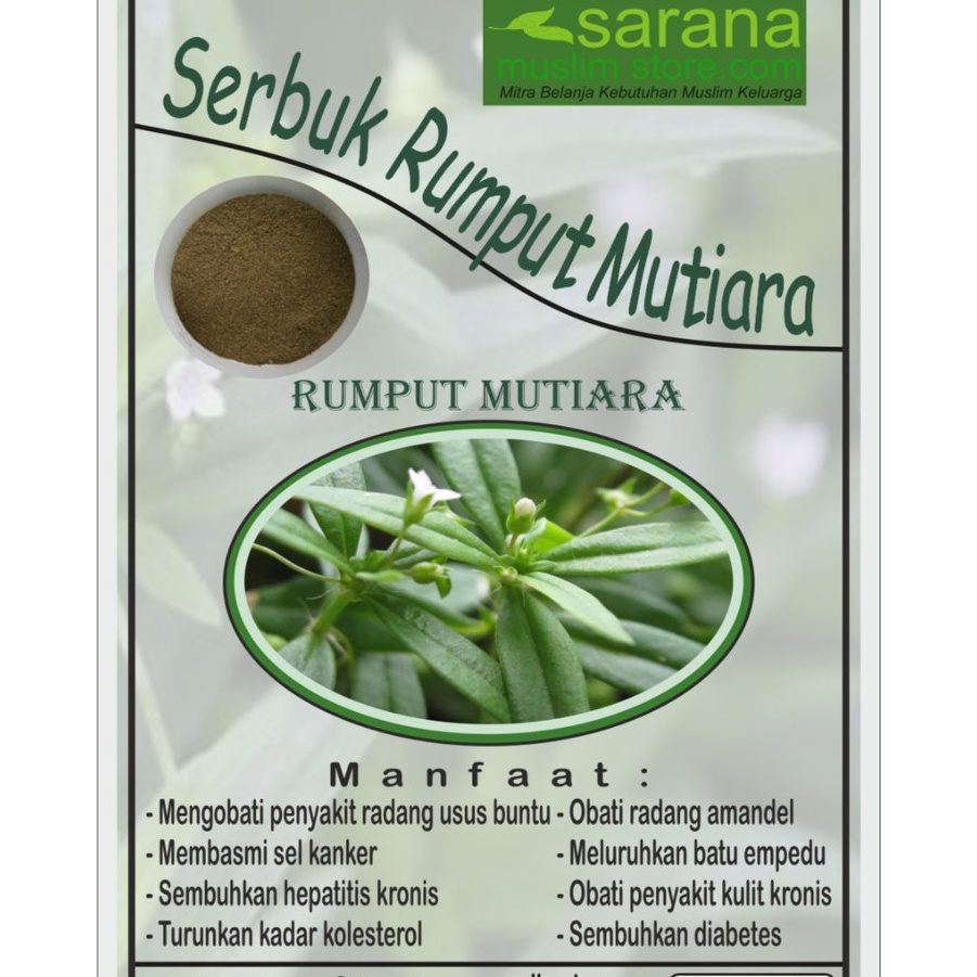 Jual Serbuk Bubuk Rumput Mutiara Kemasan 1.000 gram Asli Atasi Tumor ...