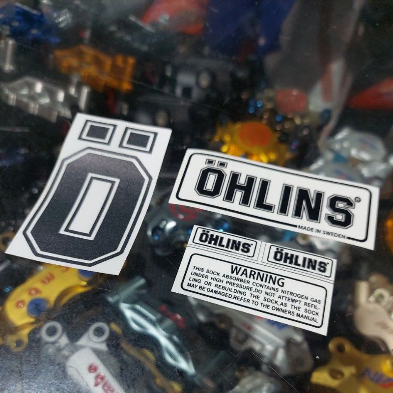 Jual stiker logo peringatan ohlins shock bahan transfaran | Shopee ...