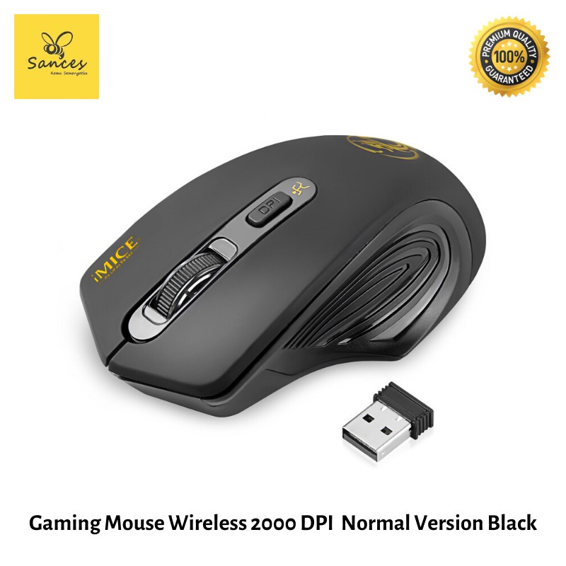 Jual Gaming Mouse Wireless 2000 DPI Normal Version Black | Shopee Indonesia