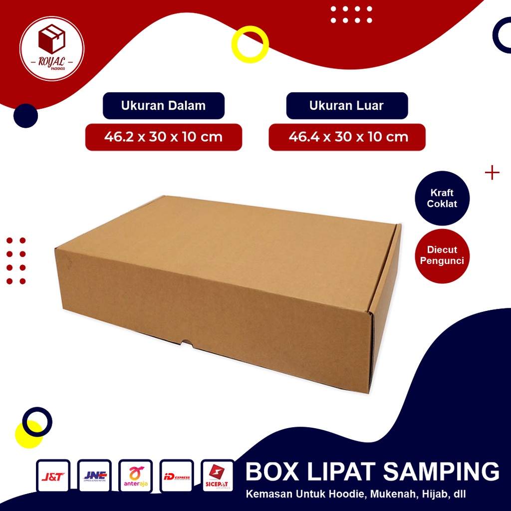 Jual Box ( 45 x 30 x 10 cm ) Packing/Polos/Kardus/Box Baju/ Box Hoodie ...