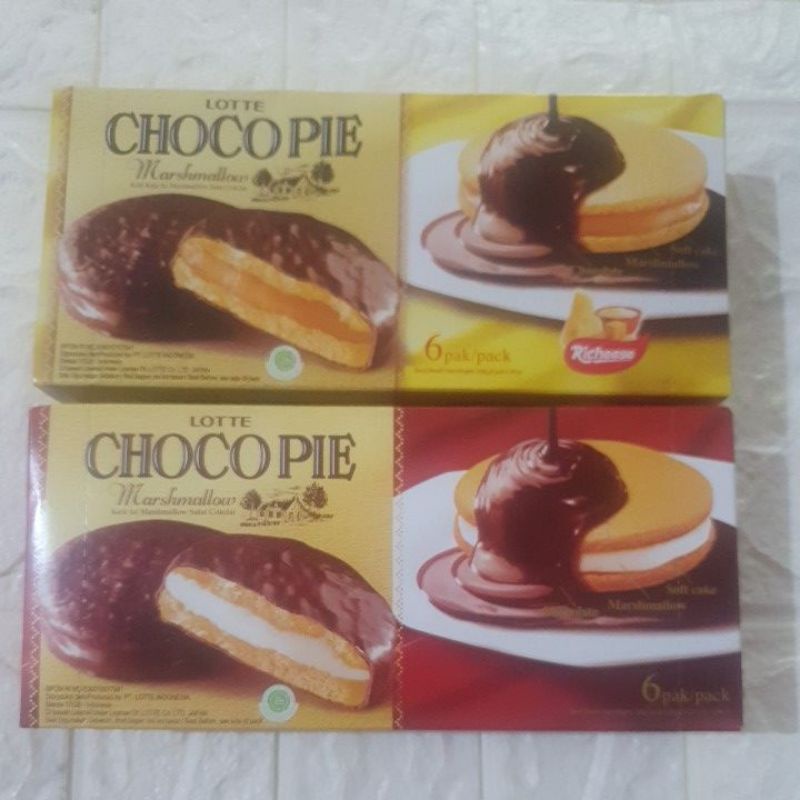 Jual CHOCO PIE Marshmallow 168 gram isi 6 pack (Keju Cokelat) | Shopee ...