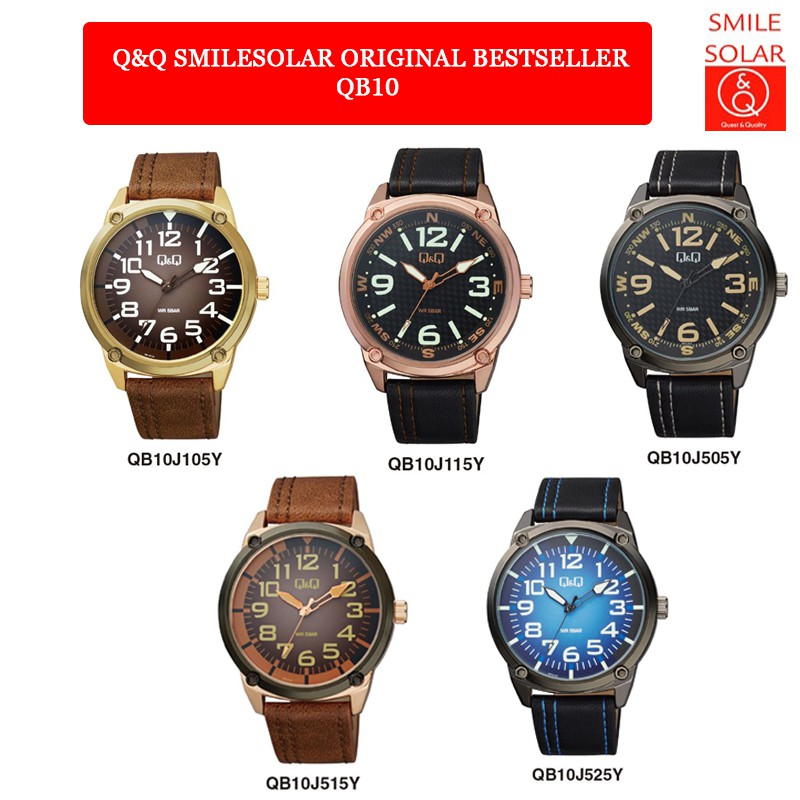 Jual Jam Tangan Pria Casual Kulit Leather Analog Original Q&Q QnQ QQ QB10 QB80 Series | Shopee ...