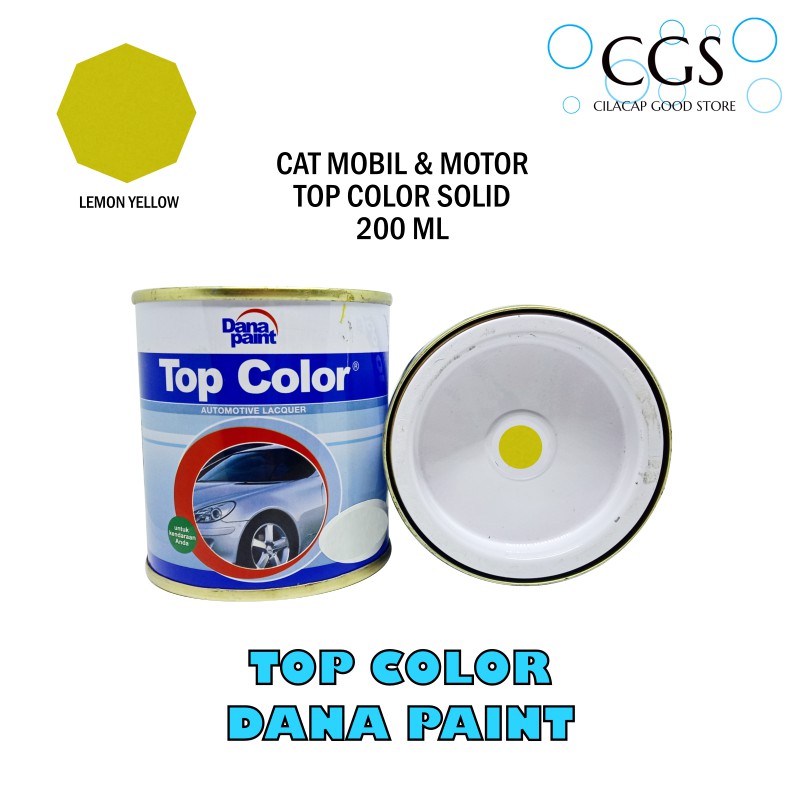 Jual CAT TOP COLOR LEMON YELLOW 200ml - cat top color kuning - cat ...