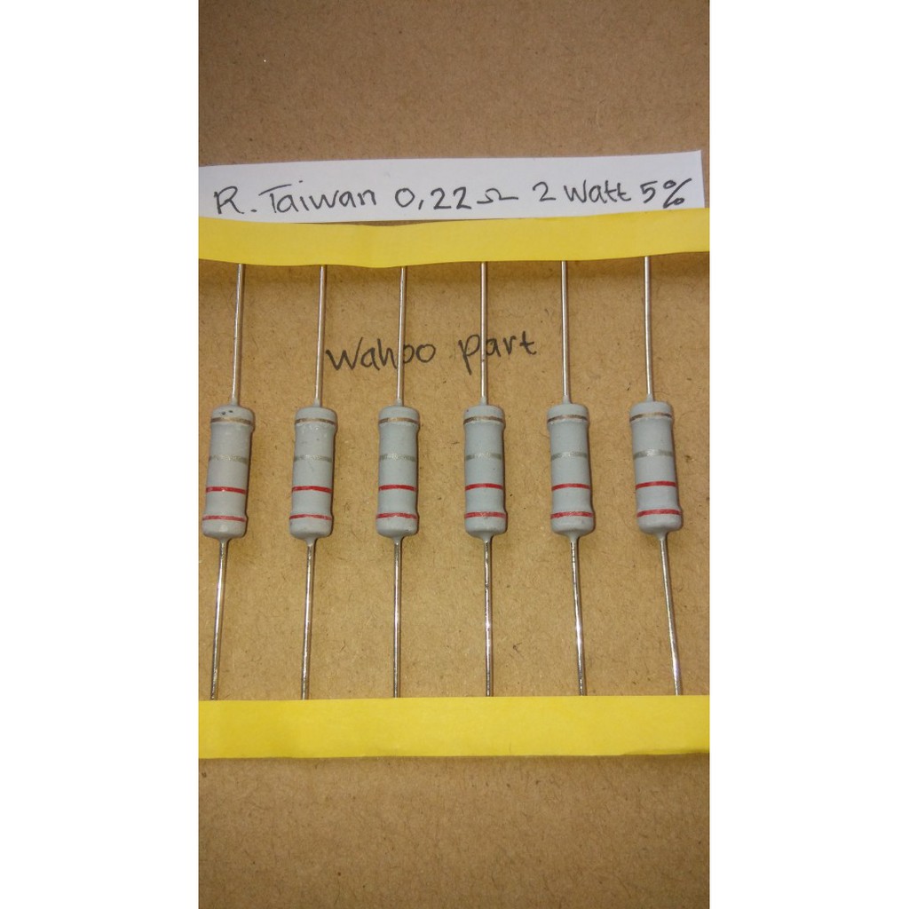 Jual Resistor 0,22 ohm Taiwan 2 watt 5% (10 pcs) | Shopee Indonesia