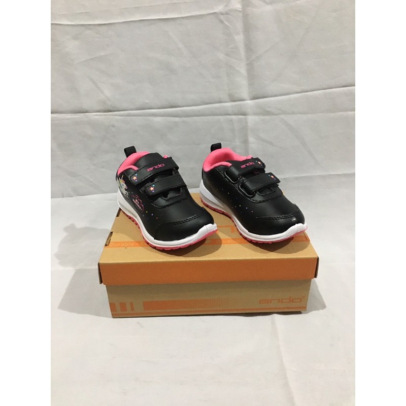Jual sepatu sekolah anak (Balita) ANDO MINICORN VELCRO HITAM | Shopee ...