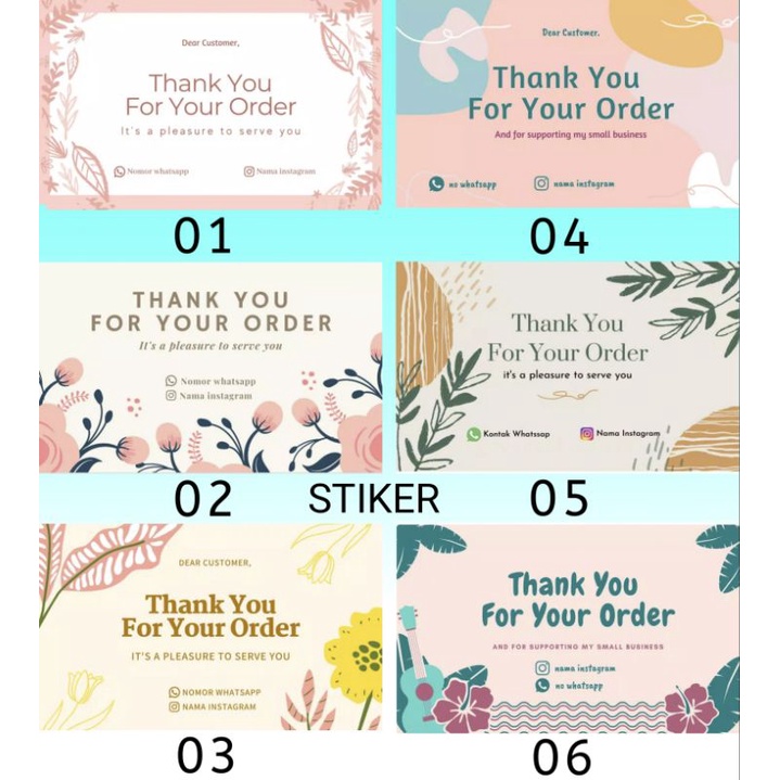 Jual Y28 STIKER KARTU THANK YOU OLSHOP BISA CUSTOM UCAPAN TERIMA KASIH ...