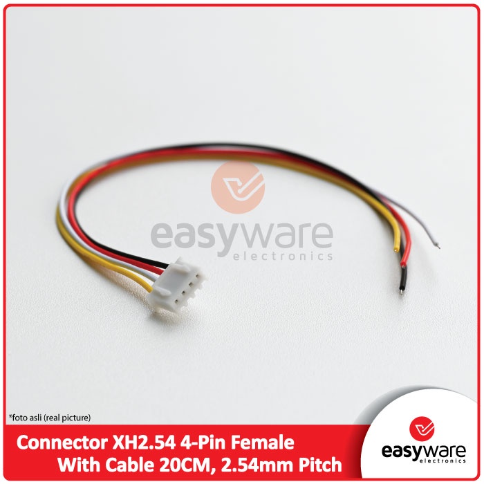 Jual Connector XH2.54 4 pin female with cable 20cm JST 4pin 2.54mm | Shopee Indonesia