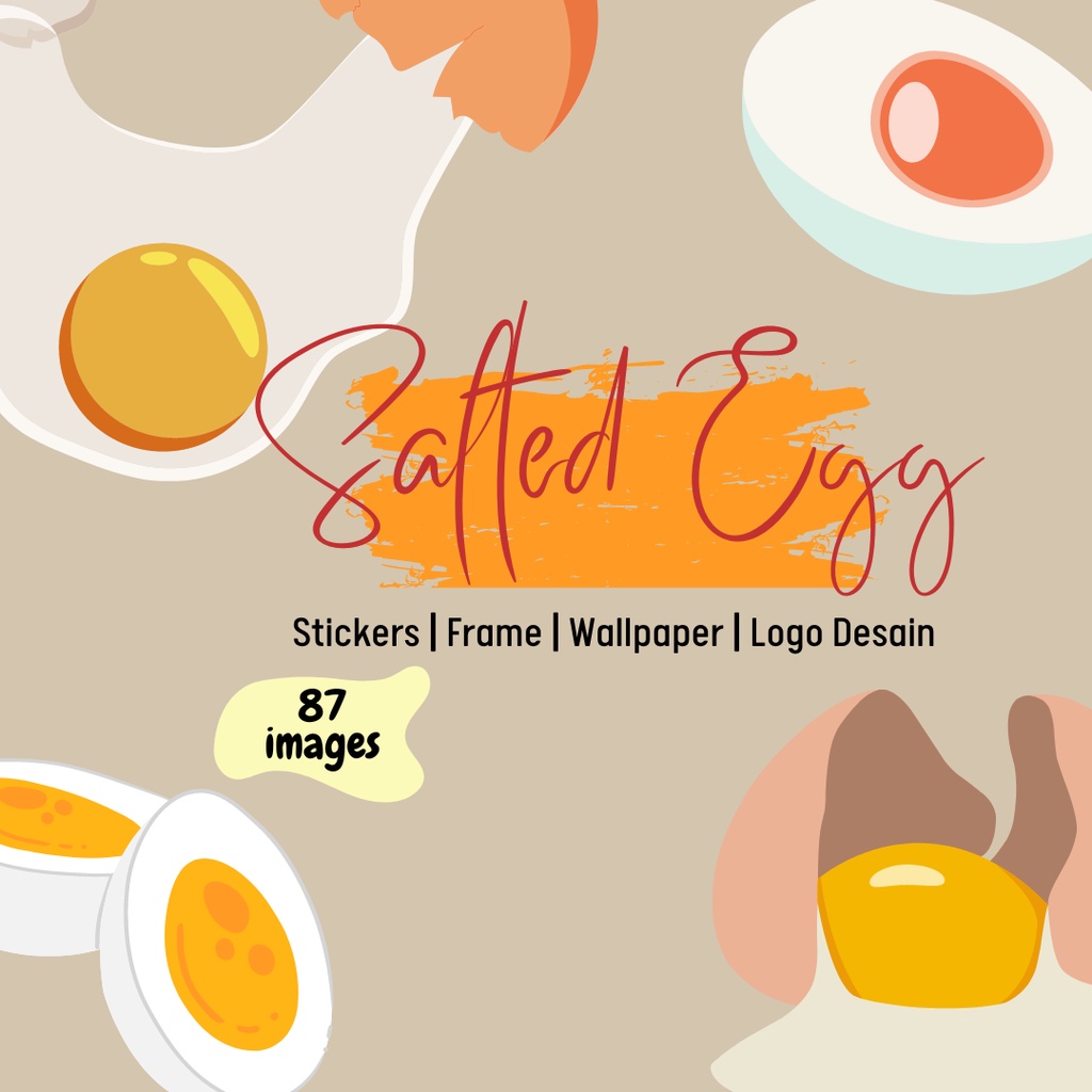 Jual Sticker Book Dessert sticker and frame background --- Salted Egg ...