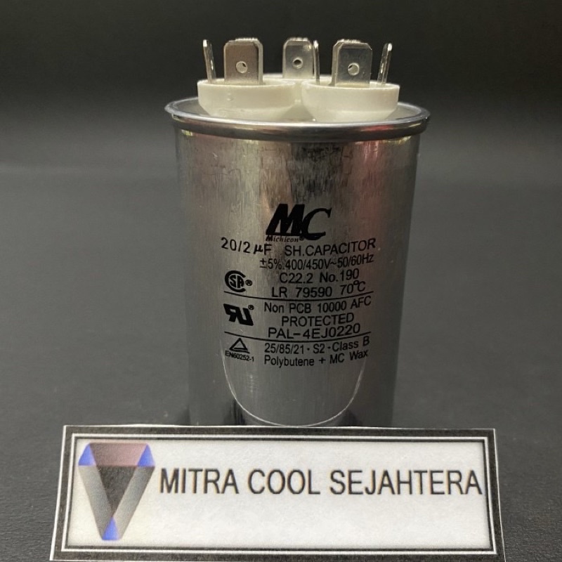 Jual KAPASITOR AC / CAPACITOR AC LG 3 KAKI 20/2 uF (MERK MC) 20/2 MIKRO | Shopee Indonesia