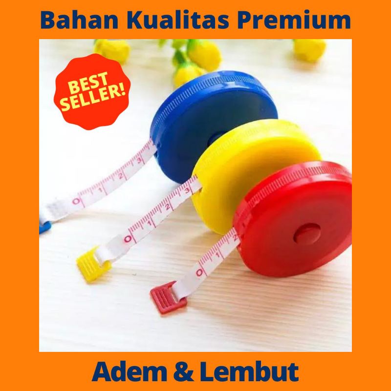 Jual Meteran Baju 1.5m Meteran Baju Gulung Mini Roll Putar 150cm Pita ...