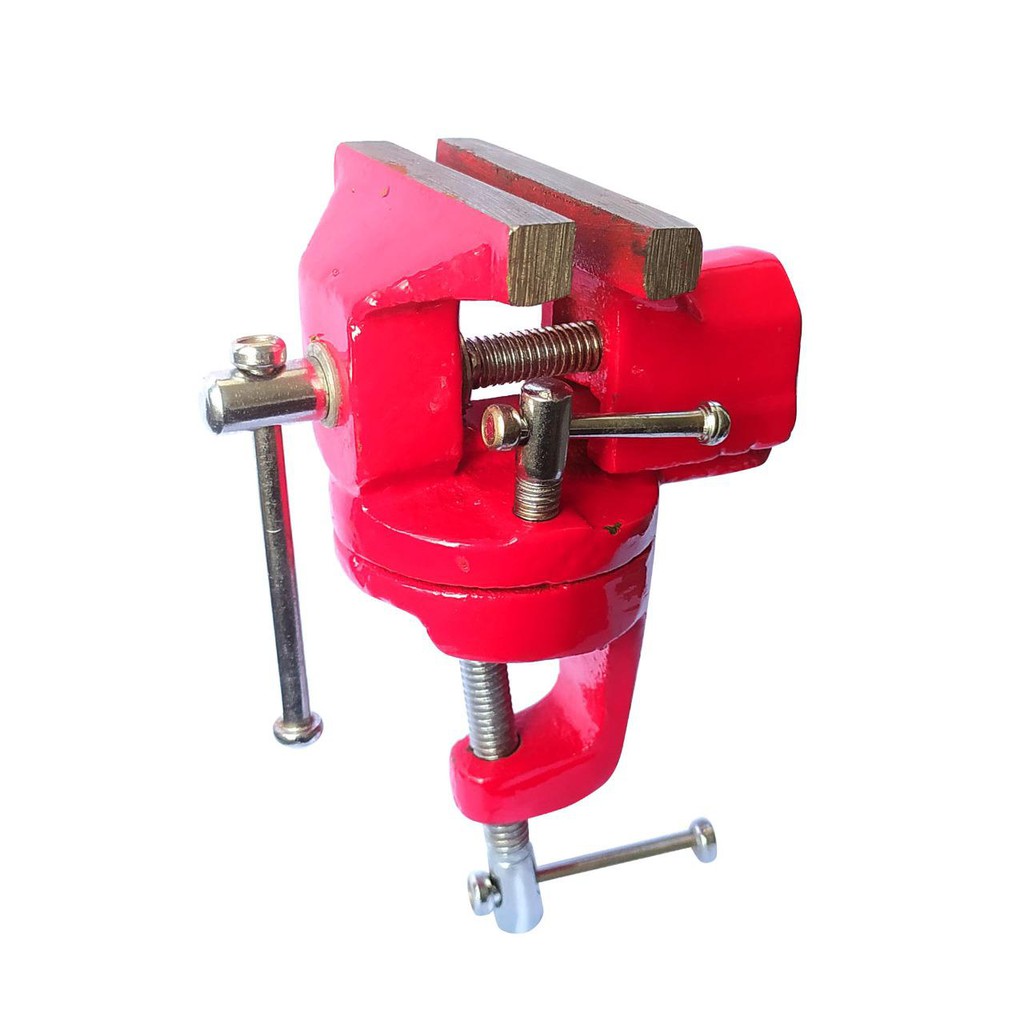 Jual Catok Meja HDT 75mm Swivel Merah - Mini Rotating Crafting Vice ...