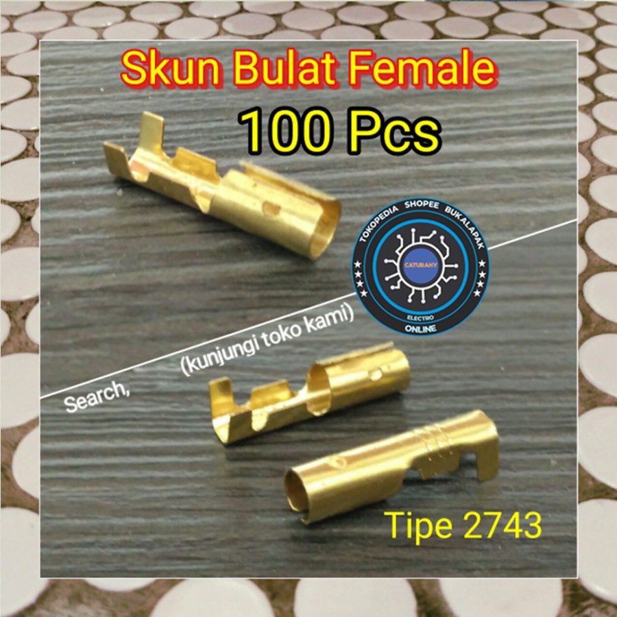 Jual Skun Bulat female 100 pcs skun-2743 mobil motor sekun | Shopee ...