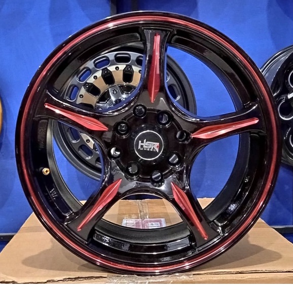 Jual velg mobil racing velg ring 15 murah hsr saga r15x7 lubang 4x100-4x114,3 et38 bk/red ...